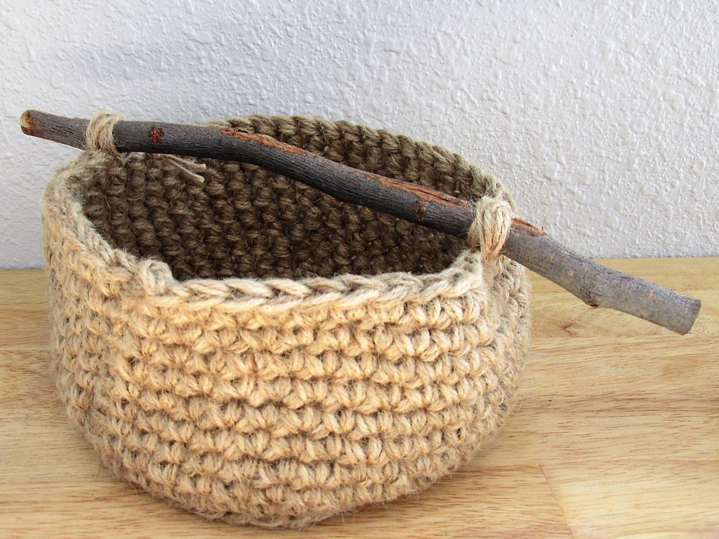 Natural Basket with Branch Handle – Abrams Claghorn Shop